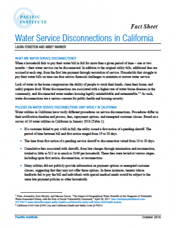 Water Service Disconnections in California - Pacific Institute